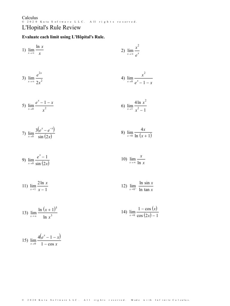 007 LHopitals Rule Review | PDF | Calculus | Mathematical Analysis