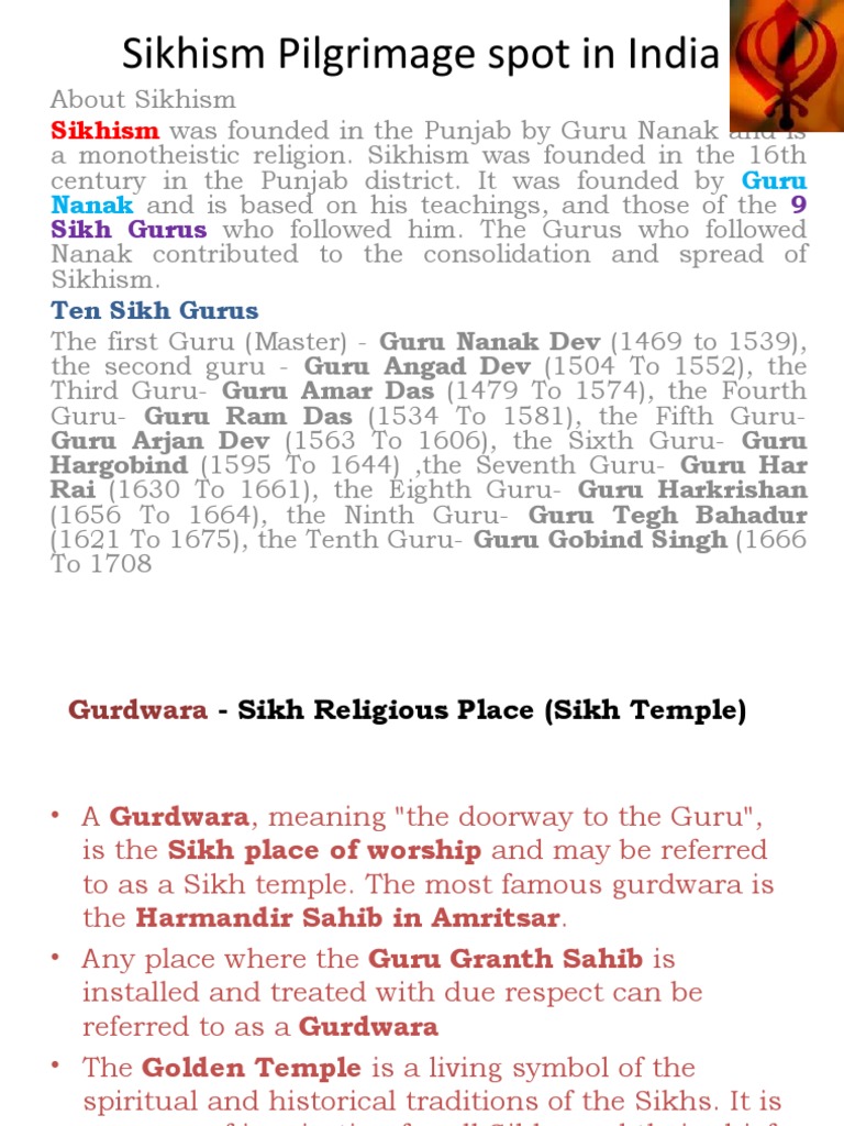 Sikhism Pilgrimage Spot in India | PDF | Bhakti Movement | Punjab