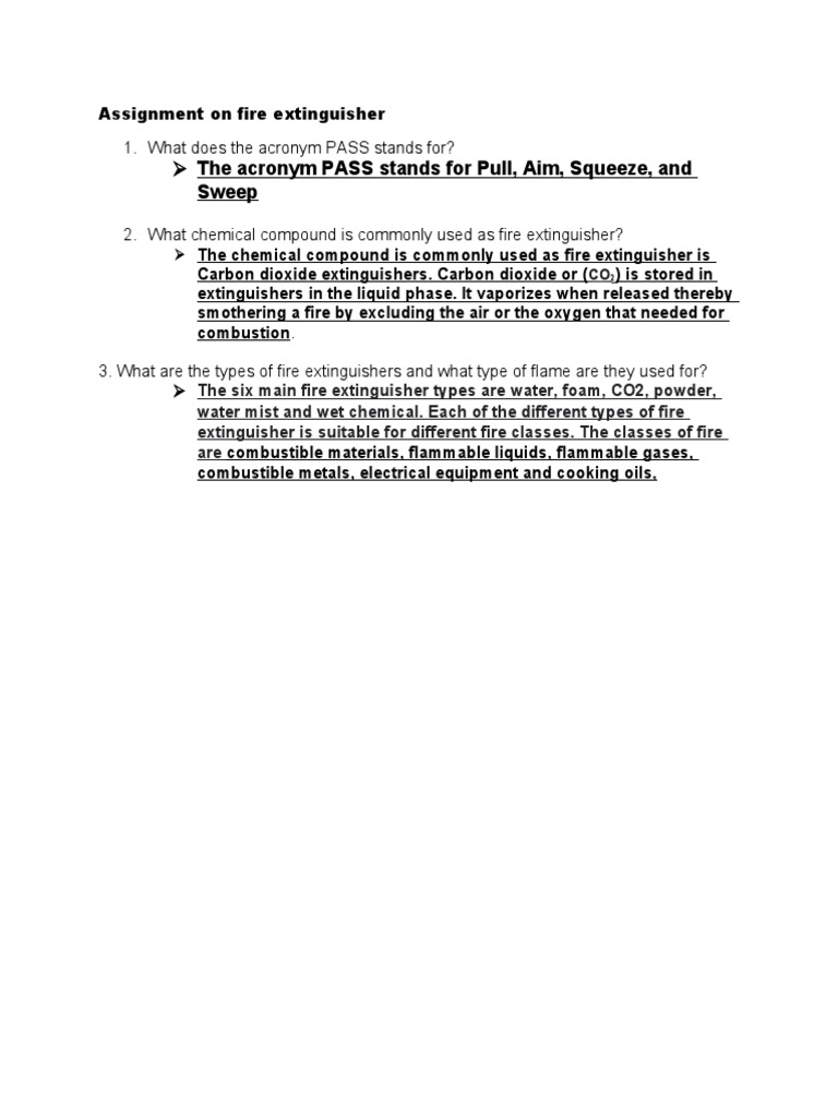 Assignment On Fire Extinguisher | PDF