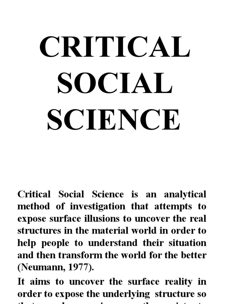 Critical Social Science | Download Free PDF | Gender Studies | Feminism