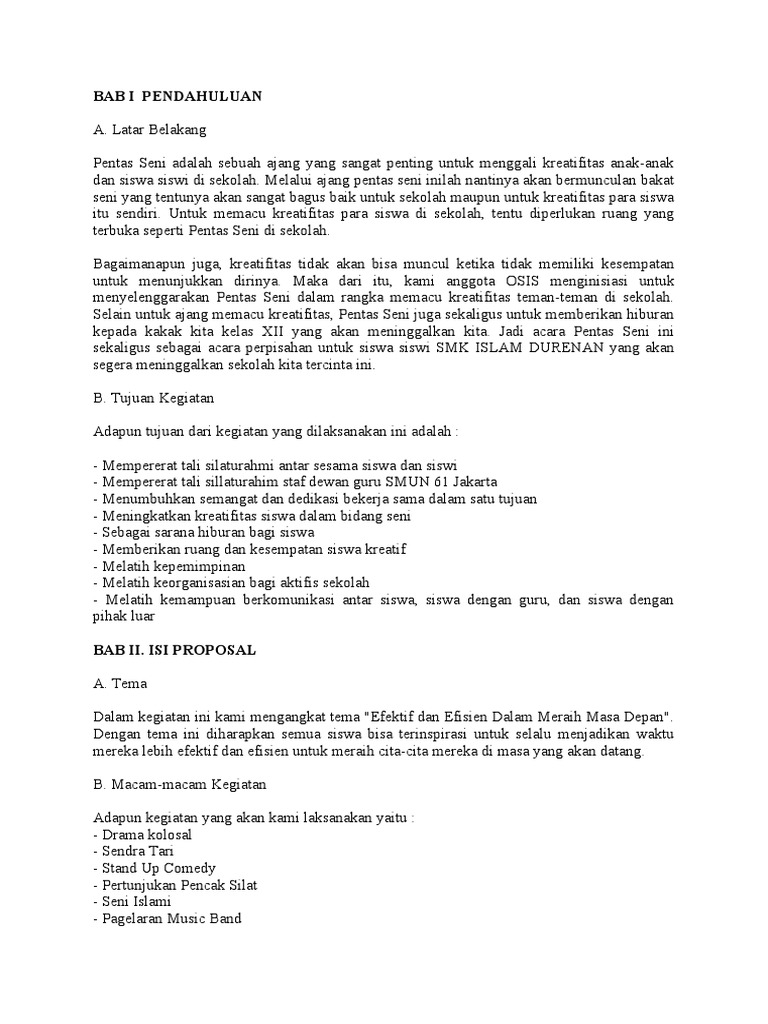 (DOC) Contoh Proposal Kegiatan Sekolah Perpisahan Siswa Siswi Kelas XII | PDF