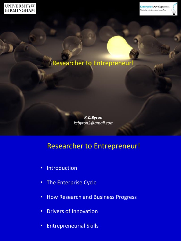 From Research to Entrepreneurship Guide | PDF | Entrepreneurship ...