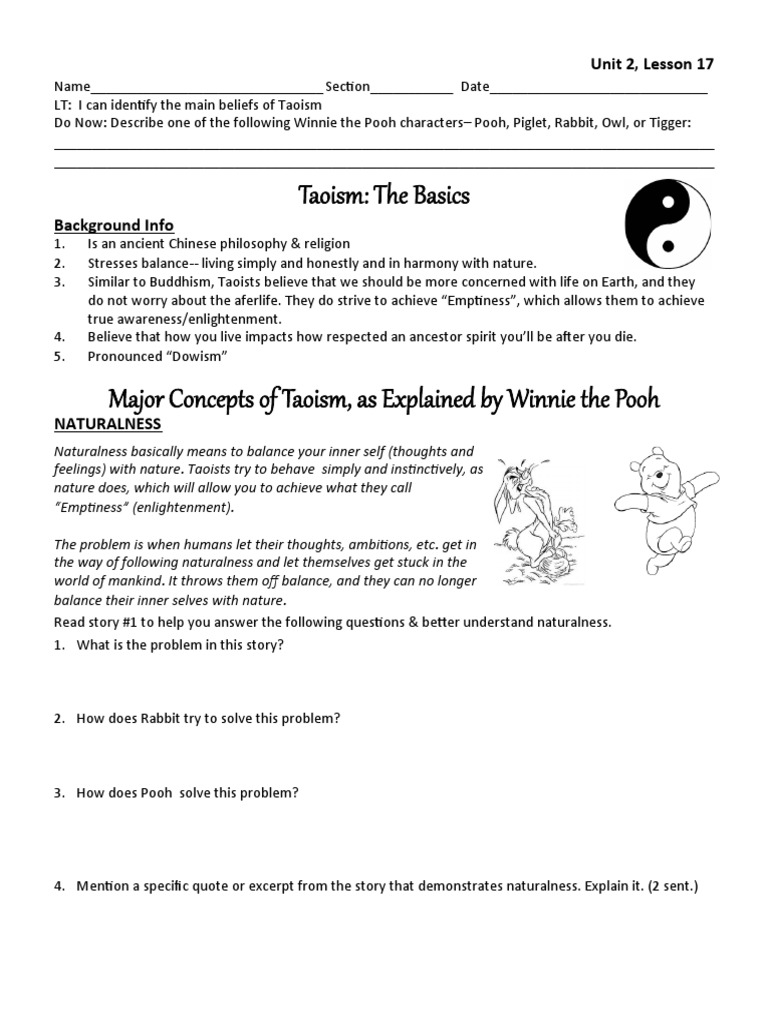 Taoism: The Basics: Unit 2, Lesson 17 | PDF