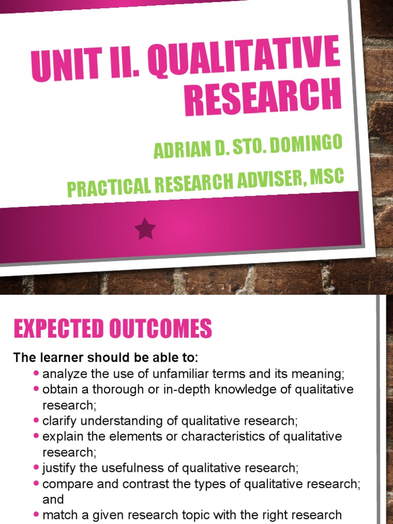 Module 2 Qualitative Research | PDF | Qualitative Research | Data