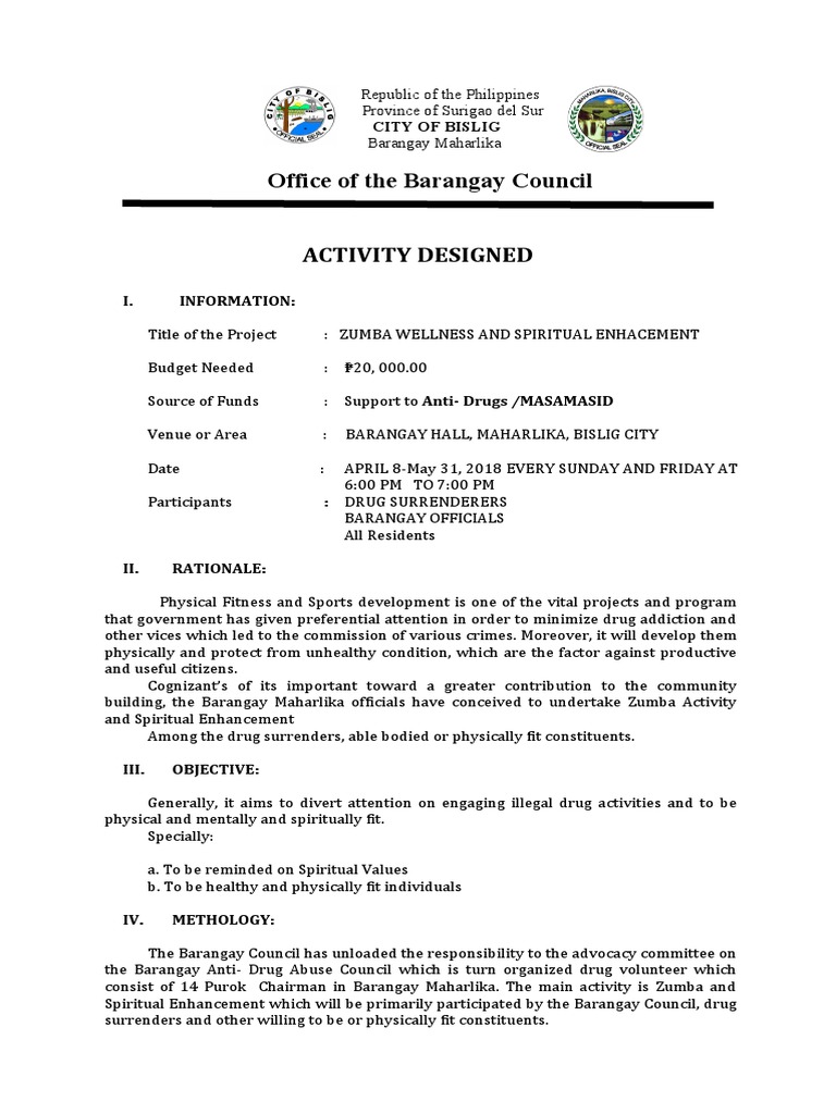 Office of The Barangay Council Activity Designed | PDF