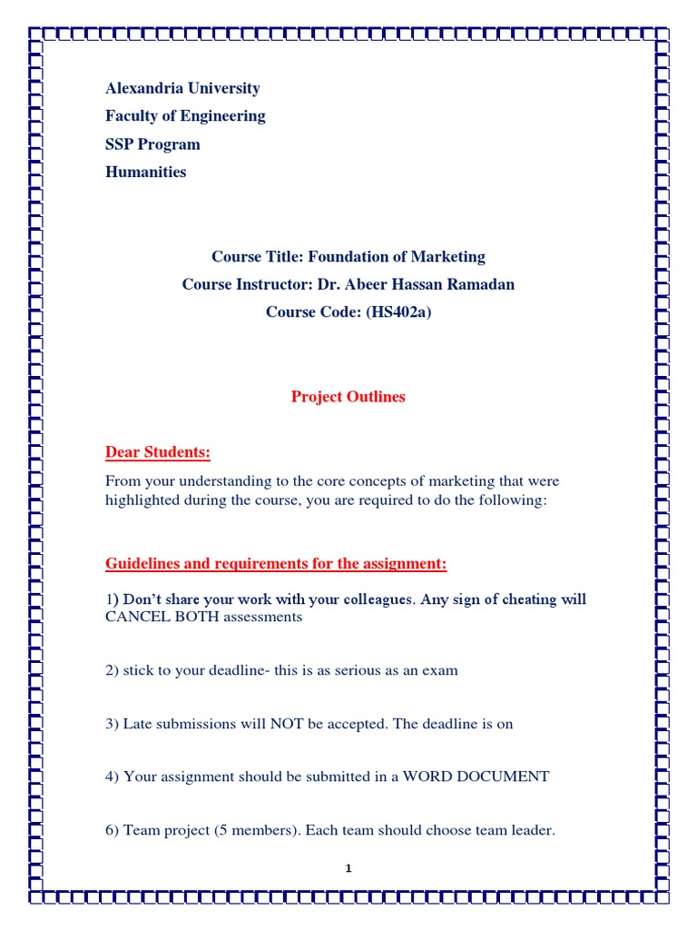 Alexandria University Faculty of Engineering SSP Program Humanities | PDF | Market Segmentation ...