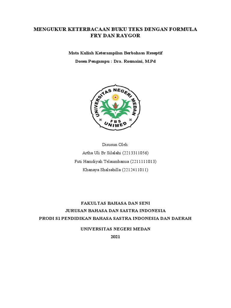 Makalah Keterbacaan Buku Teks Dengan Formula Fry Dan Raygor | PDF