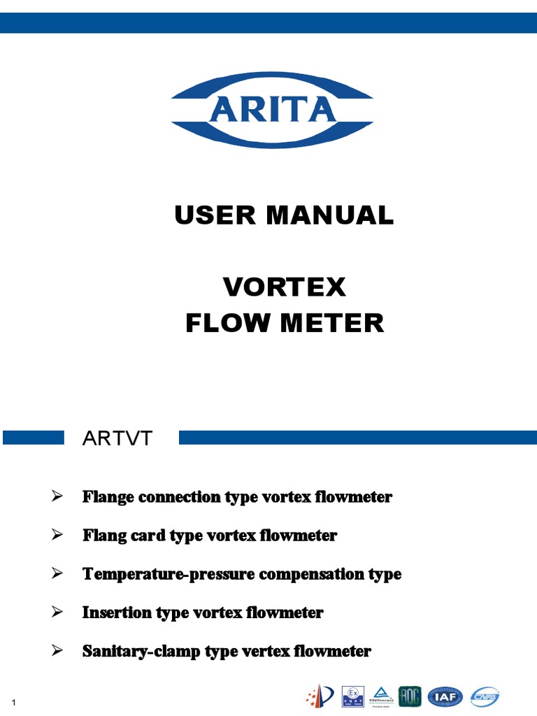 User Manual for Vortex Flow Meters: Principles, Types, Formulas, Specifications, and Dimensions ...