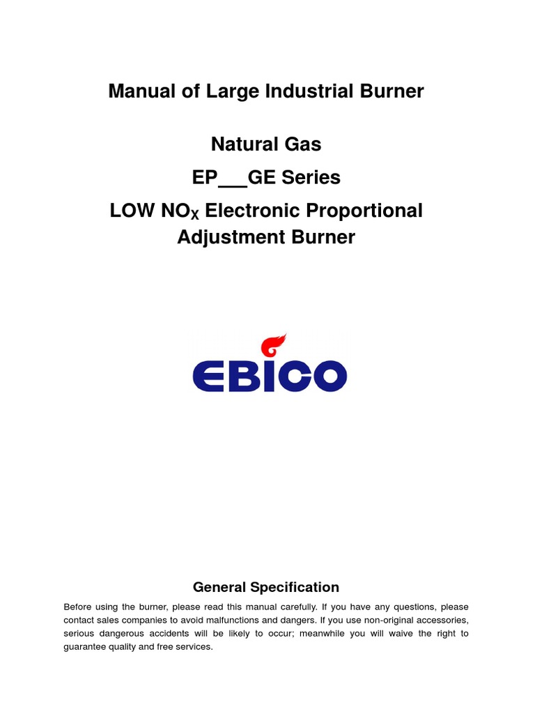 EBICO EP GE Series | PDF | Valve | Combustion