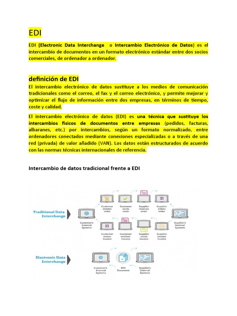 Definición de EDI | PDF | Intercambio electrónico de datos | Información