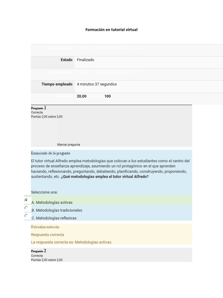 Formación en Tutorial Virtual2 | PDF | Aprendizaje | Cognición