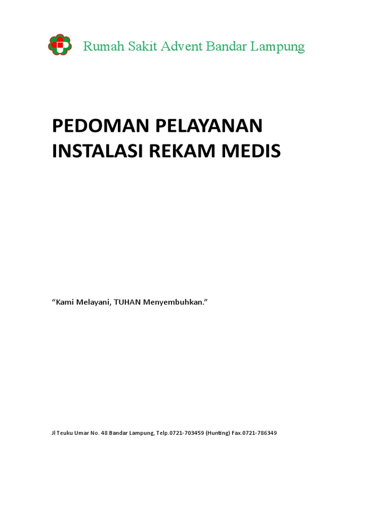 Isi Pedoman Pelayanan RM Rs Advent Bandar Lampung | PDF | Kesehatan ...