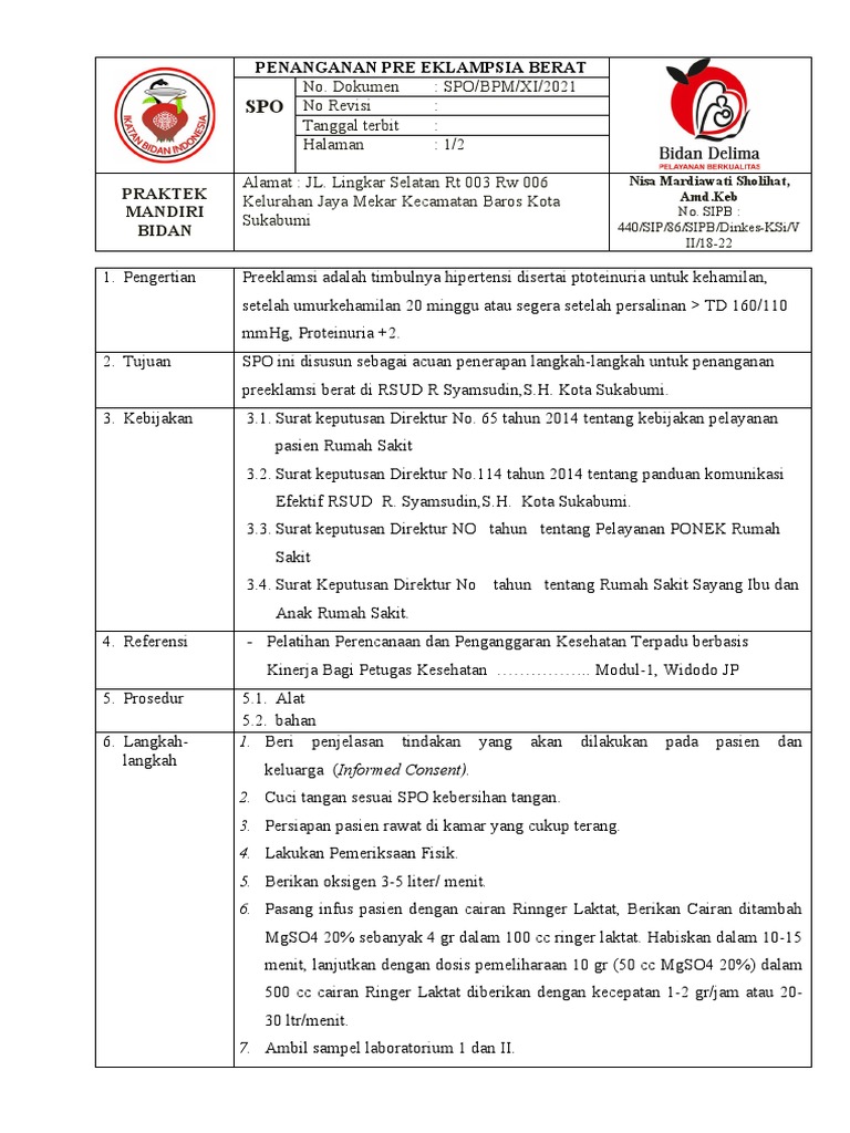Spo Penanganan Peb | PDF