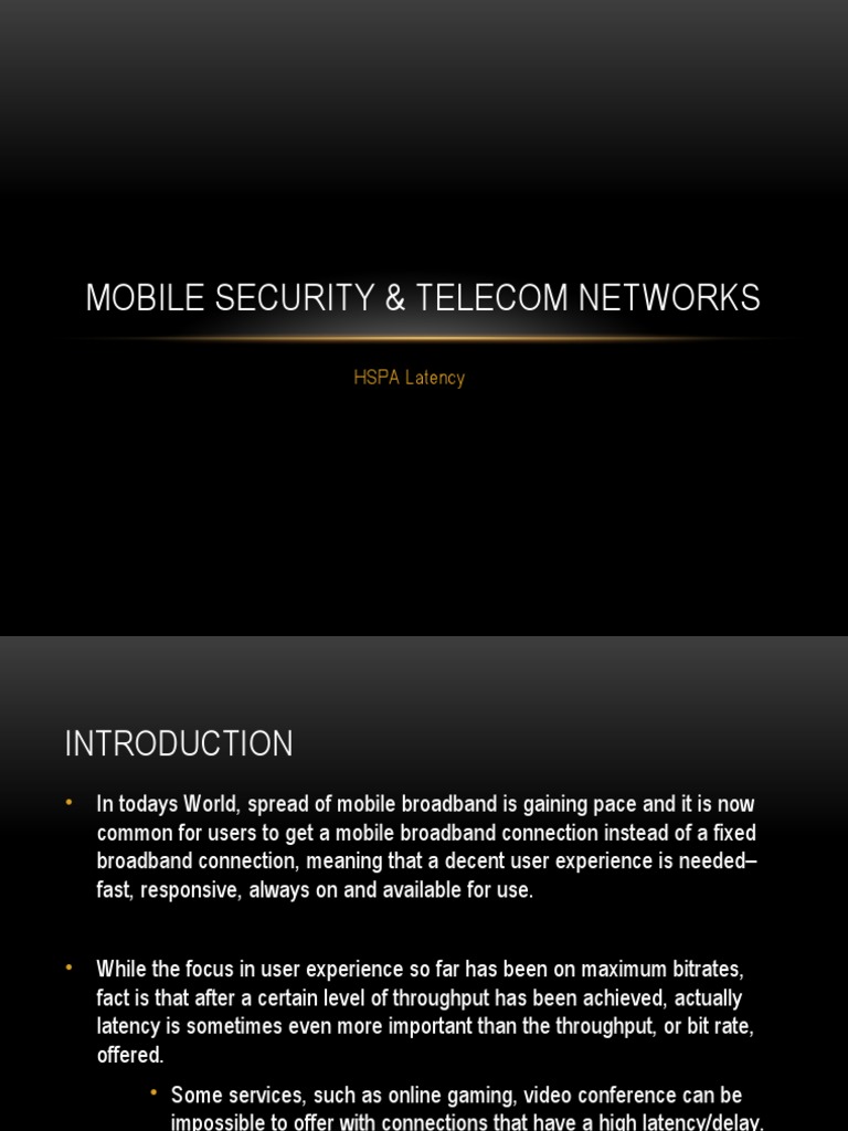 Mobile Security & Telecom Networks: HSPA Latency | PDF | Latency ...