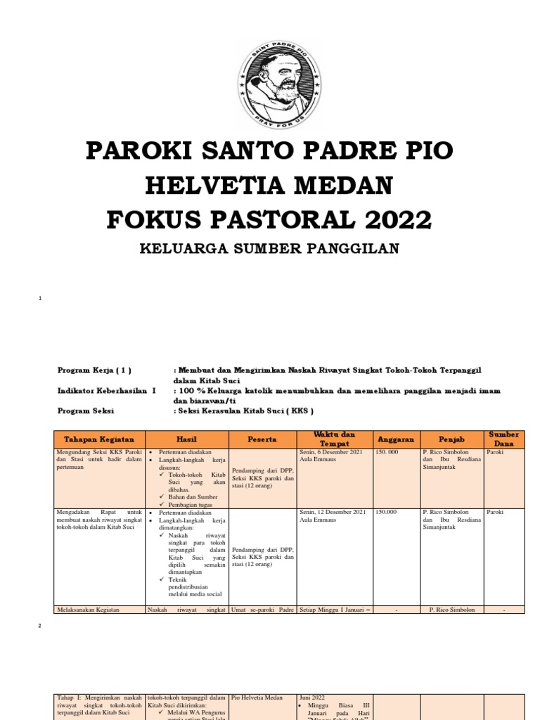 Program Kerja Seksi Kks 2022 | PDF