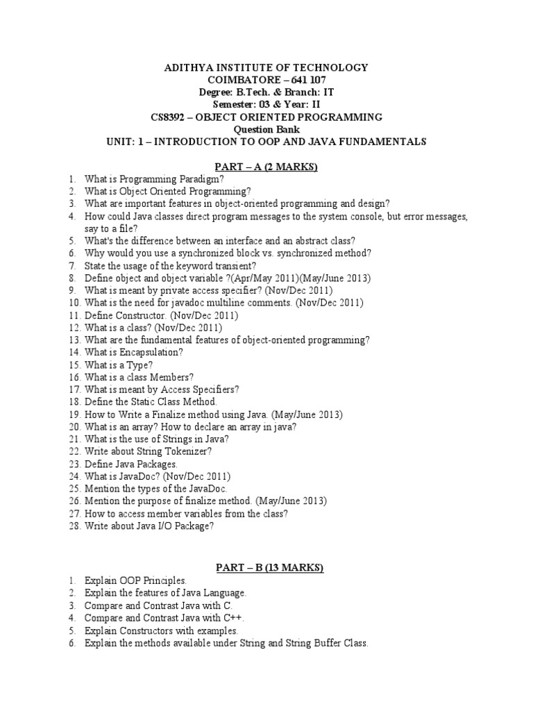 Qb Pdf Method Computer Programming Class Computer Programming