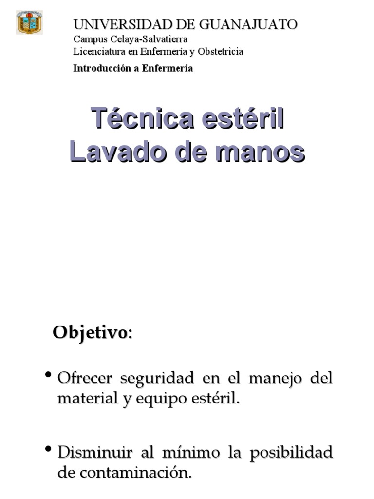 Técnica Estéril | PDF | Lavado de manos | Especialidades Medicas