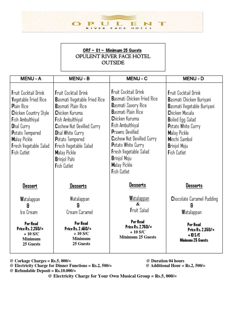 Menu For River | Download Free PDF | Desserts | Salad