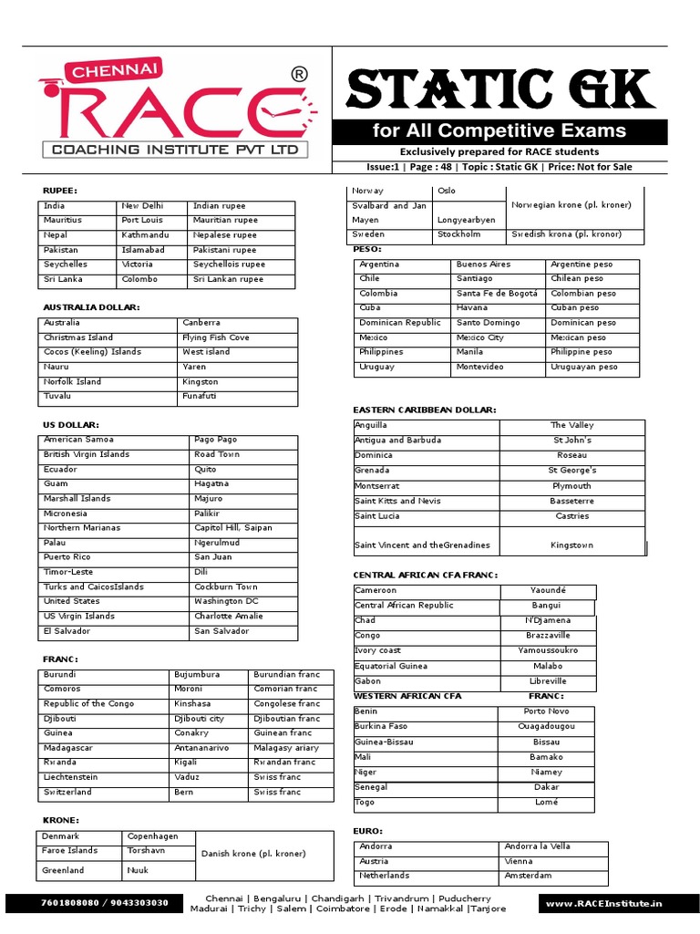 Static GK Material | PDF | Tamil Nadu | Mumbai
