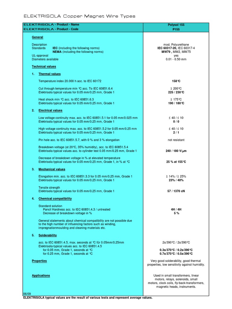 Polysol 155 Eng Tds | PDF | Electric Motor | Force