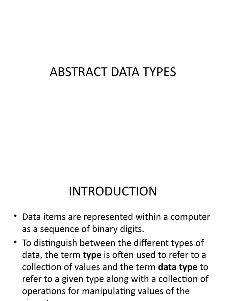 Unit 1 Abstract Data Types | PDF | Data Type | Abstraction (Computer ...