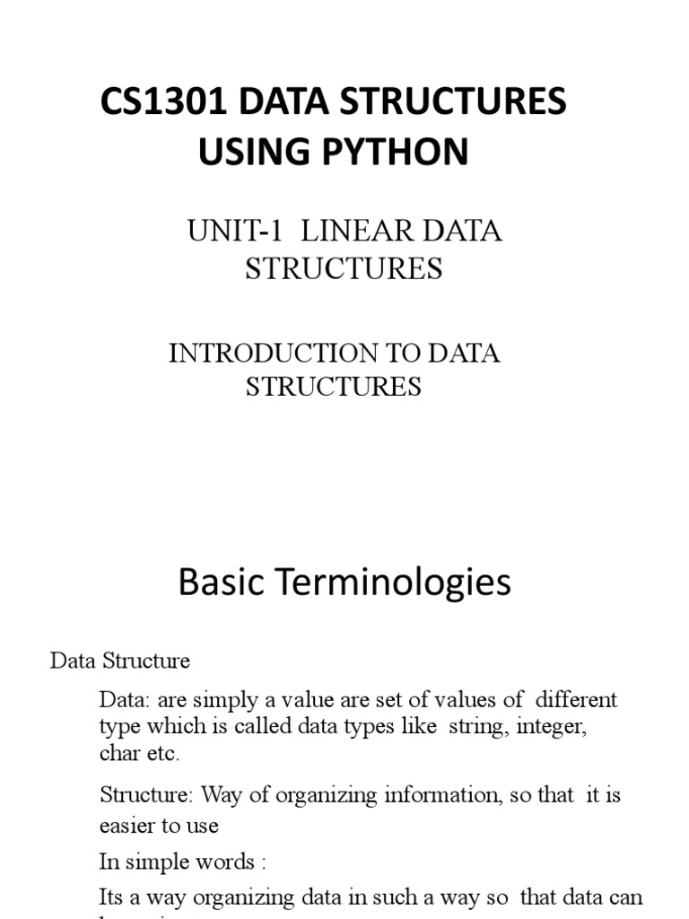 Unit 1 Introduction Basic Concepts Pdf Queue Abstract Data Type Vertex Graph Theory