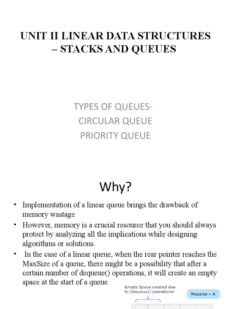 Unit II Linear Data Structures | PDF | Queue (Abstract Data Type ... Unit II Linear Data Structures | PDF | Queue (Abstract Data Type ...