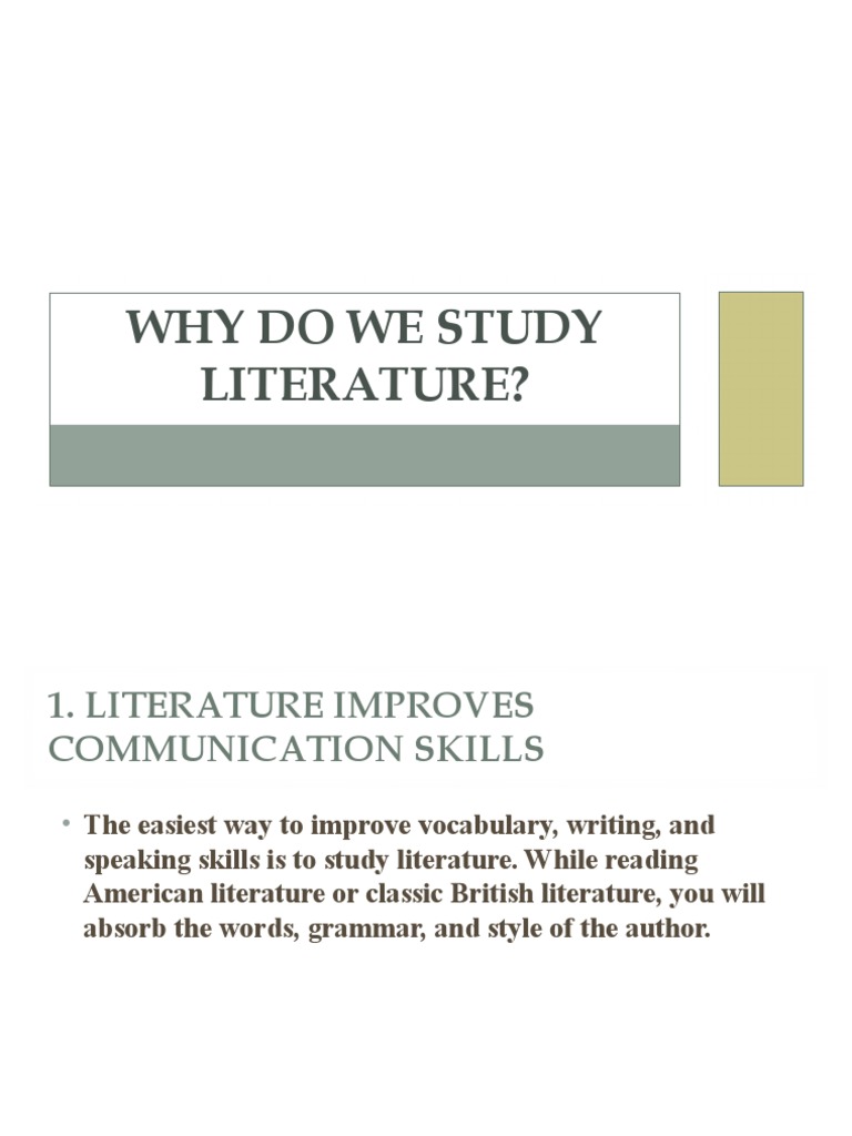 Why Do We Study Literature | PDF | Critical Thinking | Thought