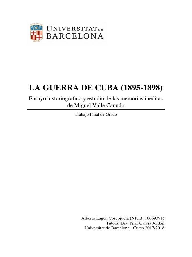La Guerra de Cuba (1895-1898) | PDF | Cuba | España