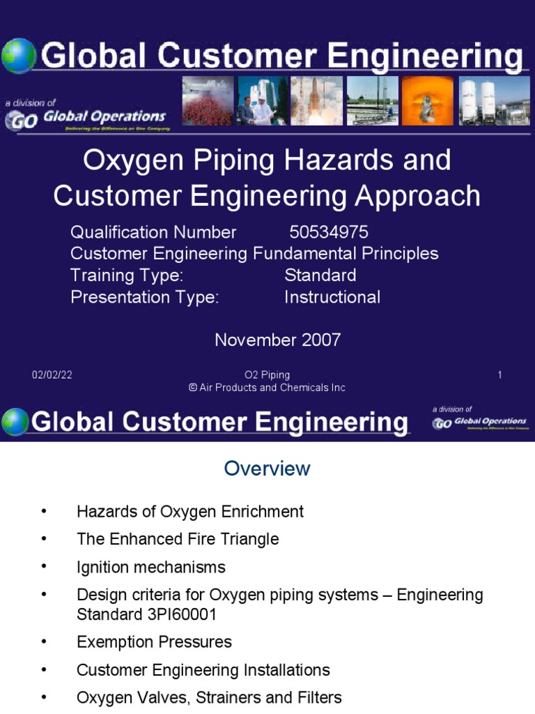 Oxygen Piping Hazards and Customer Engineering Approach | PDF | Pipe ...