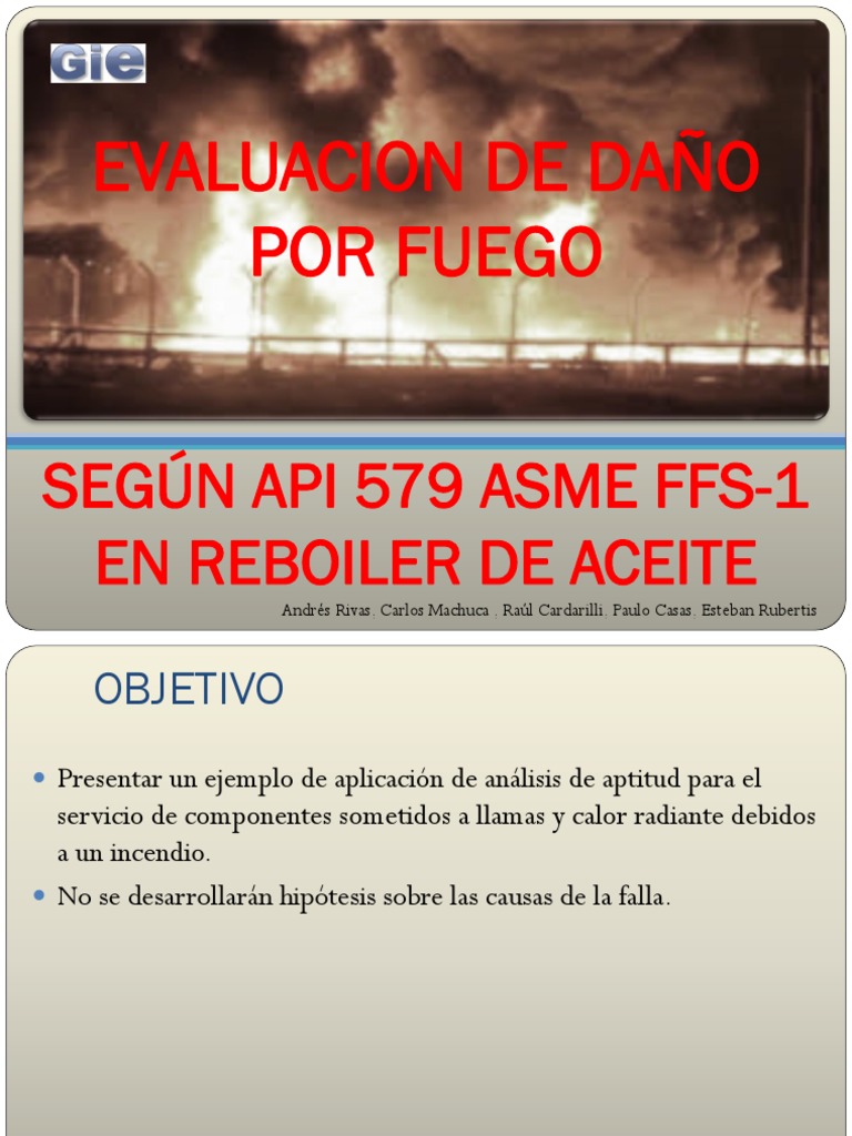 Evaluacion de Daño Por Fuego en Equipos GIE API-579 | PDF | Acero | Evaluación