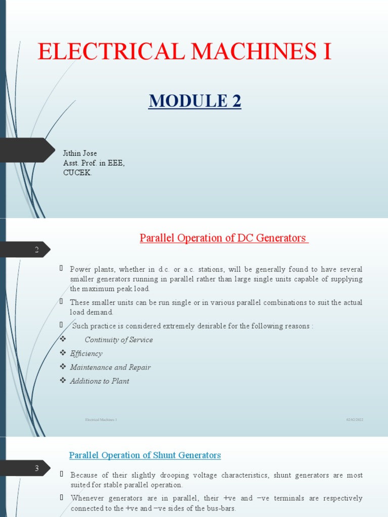 Paralell Operation of DC Generators | PDF | Electric Generator | Series ...