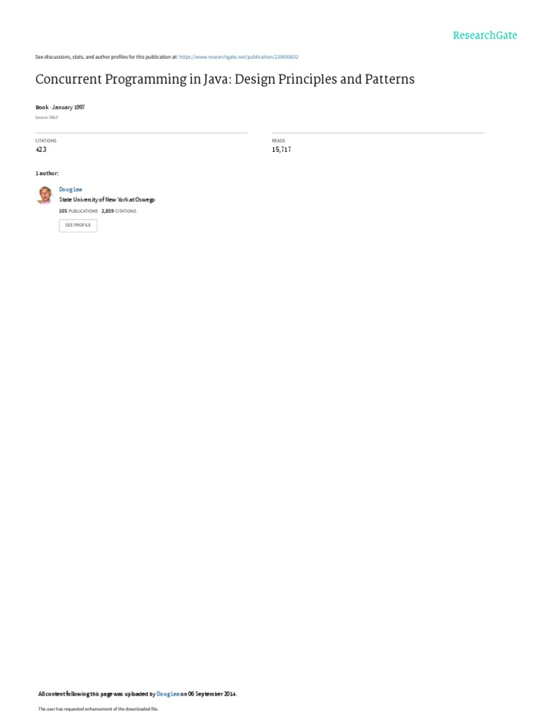 Concurrent Programming In Java Design Principles A Pdf Class Computer Programming Object