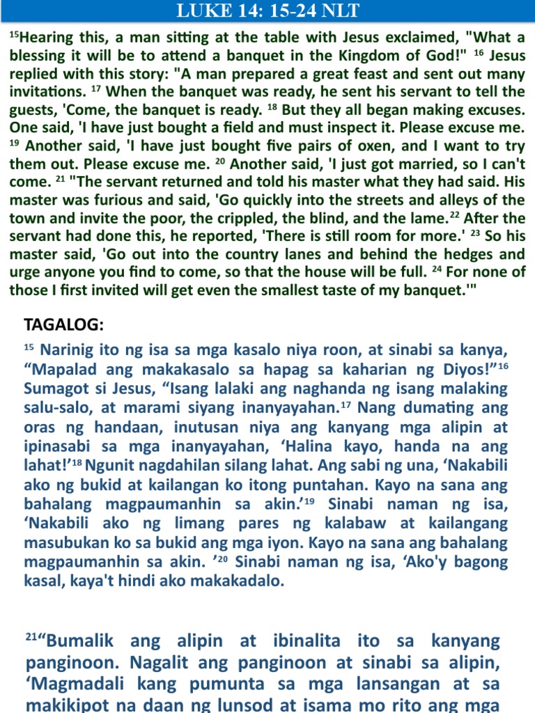 Luke 14 15-24 | PDF