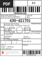 Sample of Shopee Way Bill | PDF