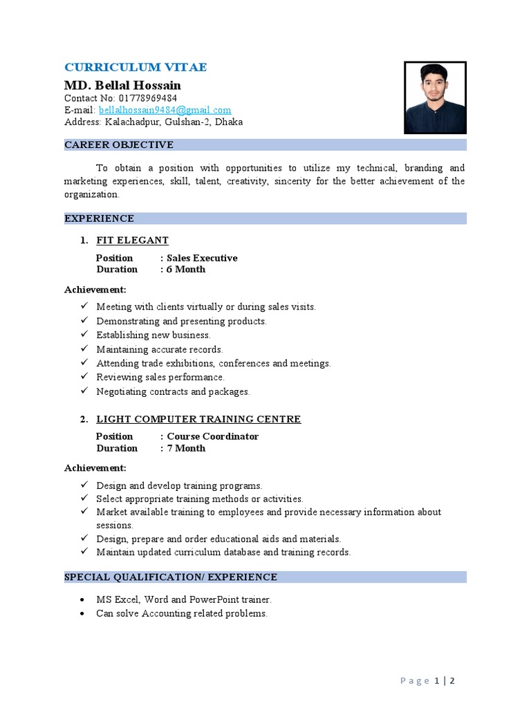 Tanvir Academy-CV Format | PDF | Business