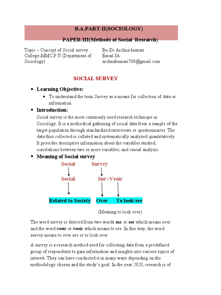 B.A.Part-Ii (Sociology) PAPER-III (Methods of Social Research) | PDF ...