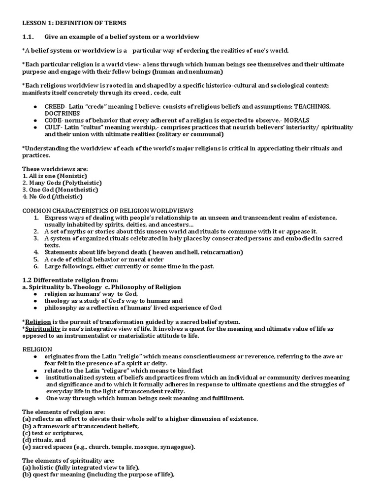 Module - INTRODUCTION TO WORLD RELIGION - Grade 12 | PDF | Jesus ...