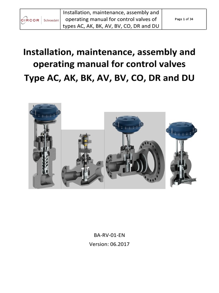 Installation, Maintenance, Assembly and Operating Manual For Control ...