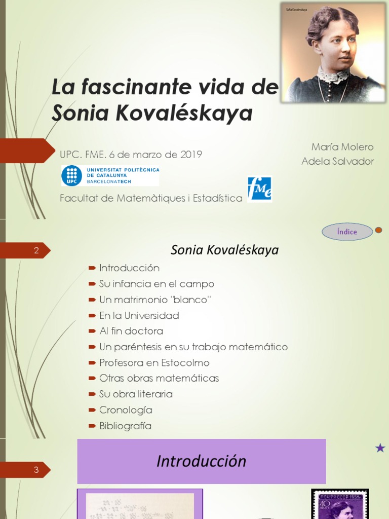 Sofia Kovalevskaya Vida | PDF | Ecuación diferencial parcial | Ecuaciones