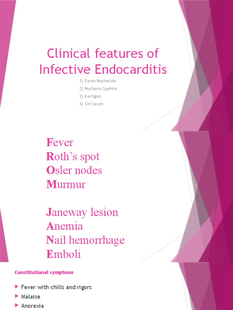 Clinical Features of Infective Endocarditis | PDF | Clinical Medicine ...