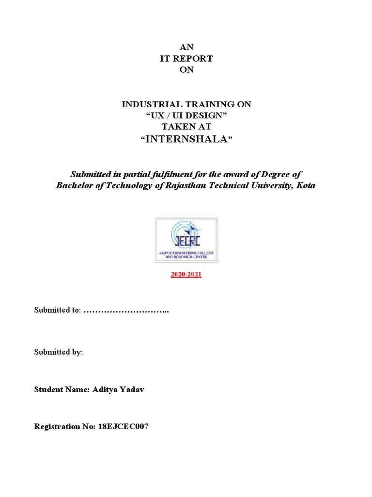 Report On UX AND UI Report | PDF | User Interface | Design