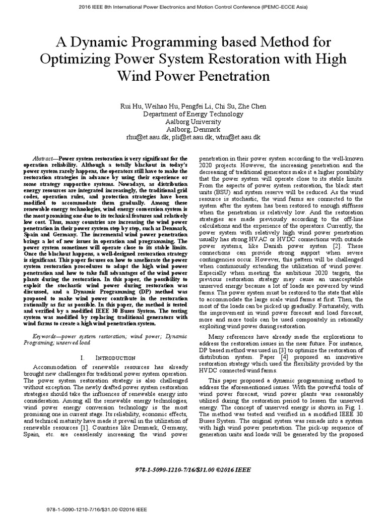 A Dynamic Programming Based Method For Optimizing Power System ...