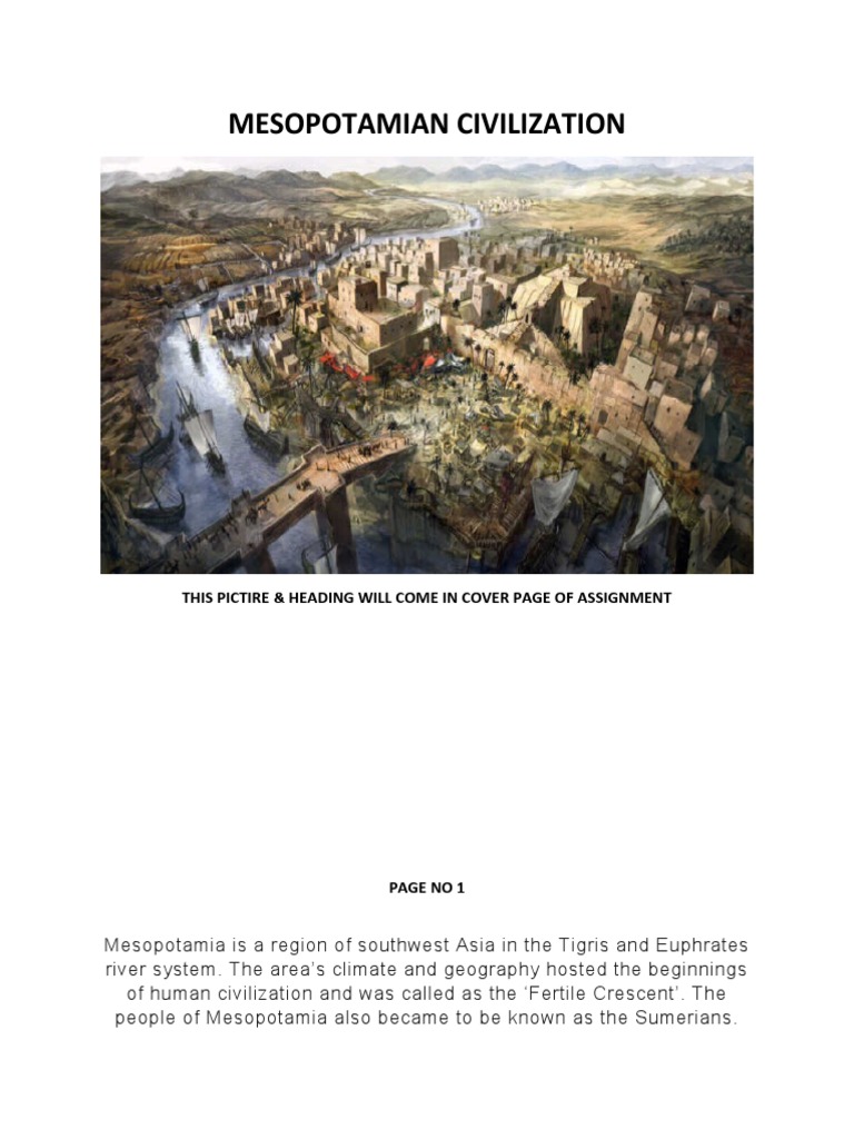 Mesopotamian Civilization: This Pictire & Heading Will Come in Cover ...