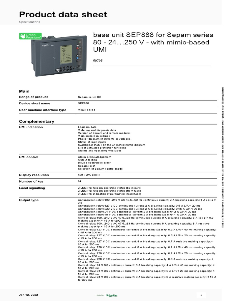Easergy Sepam Series 80 - 59705 | PDF | Relay | Hertz