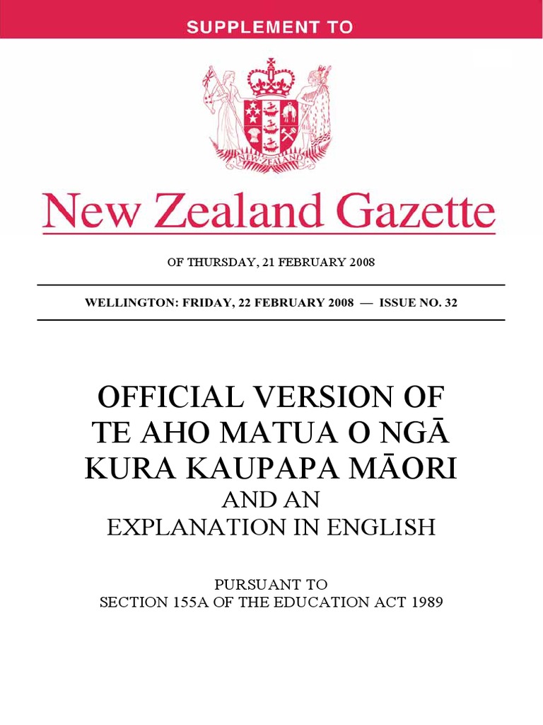 Official Te Aho Matua Feb.08 | PDF | Polynesian New Zealander ...