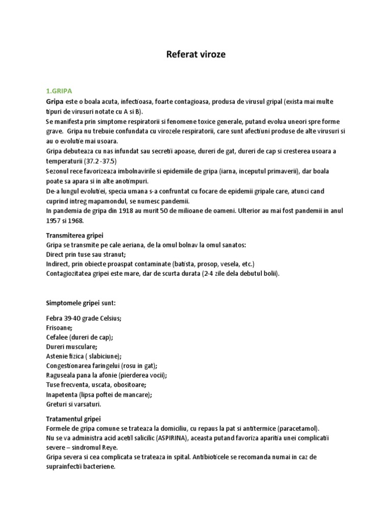 Referat Viroze | PDF