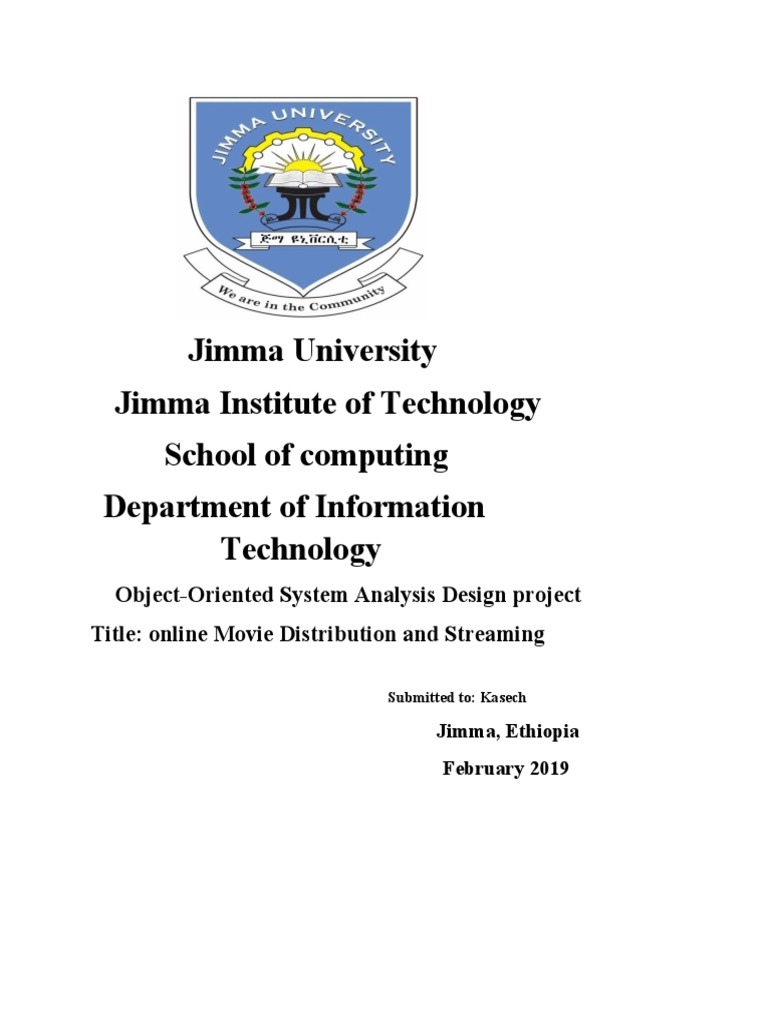 Jimma University Jimma Institute of Technology School of Computing ...