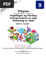 Filipino 9: Katotohanan, Kabutihan at Kagandahan Sa Nobela | PDF