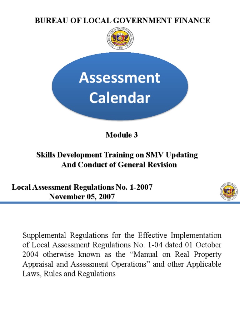 Local Assessment Calendar Overview | PDF | Real Estate Appraisal | Tax ...